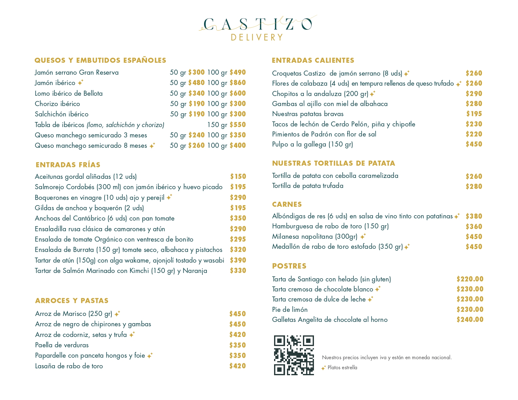 Menú Castizo delivery – Castizo